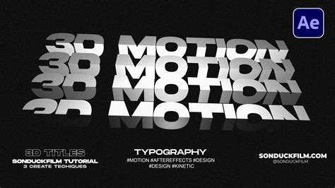 3 Seamless 3D Kinetic Typography Titles in After Effects – SonduckFilm