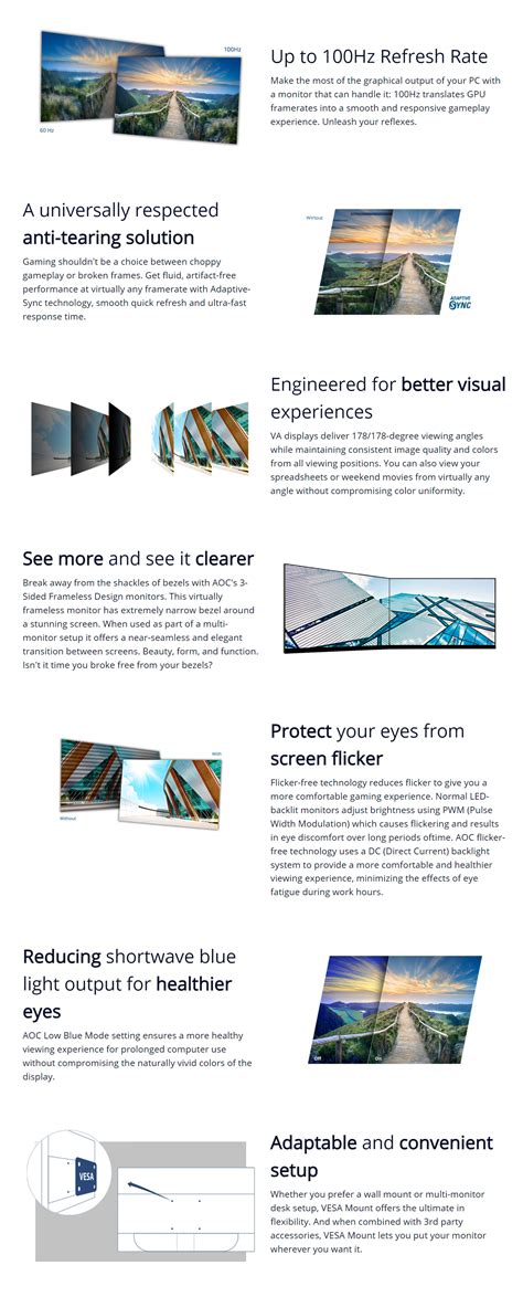 AOC 21 45in FHD VA 100Hz Adaptive Sync Monitor 22B30HM2 Umart Com Au