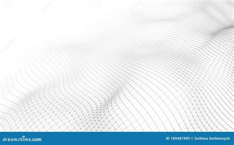 Low Poly Shape With Connecting Black Dots And Lines On Light Background