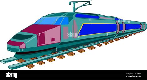 Speed Passenger Train In Vector Stock Vector Image And Art Alamy