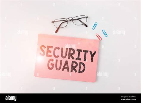 Hand Writing Sign Security Guard Business Idea Tools Used To Manage