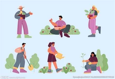 卡通种水果设计图 职业人物 人物图库 设计图库 昵图网