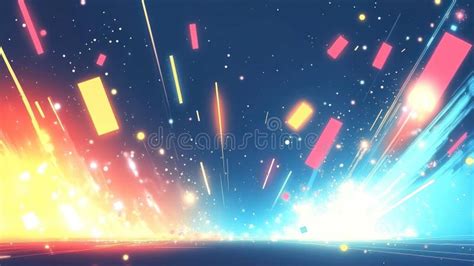 A Vibrant Explosion Of Colors And Shapes Creating A Dynamic And Energetic Visual Effect Stock