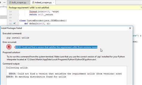 Error Could Not Find A Version That Satisfies The Requirement Urllib From Versions None