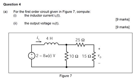 Solved A For The First Order Circuit Given In Figure Chegg