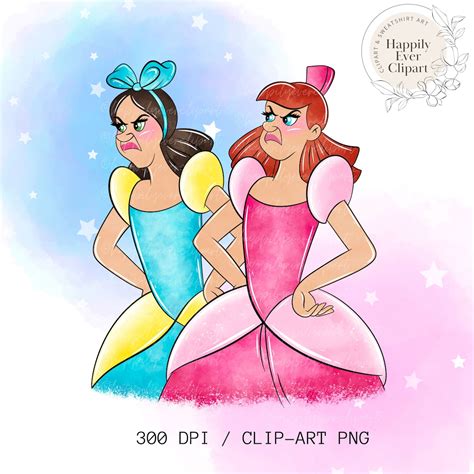 Watercolour Cinderella Sisters Clipart Cinderella Ugly Sisters 300