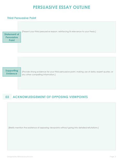 Free Persuasive Essay Outline Template Wordlayouts