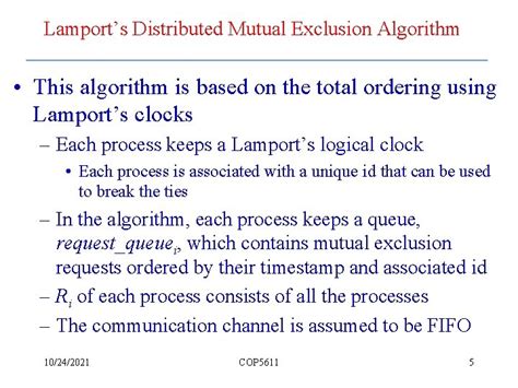 Outline Theoretical Foundations Continued Lab 1 Lamports Algorithm