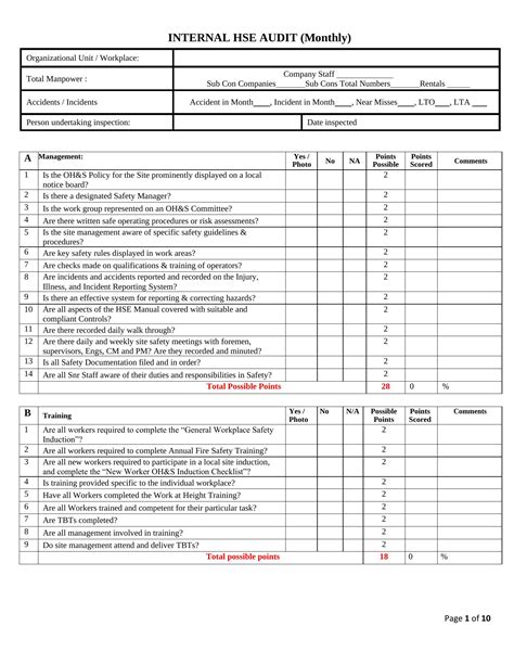 Hse Audit Checklistdocx Docdroid