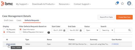 how to follow a defect from the case management console on bmc support