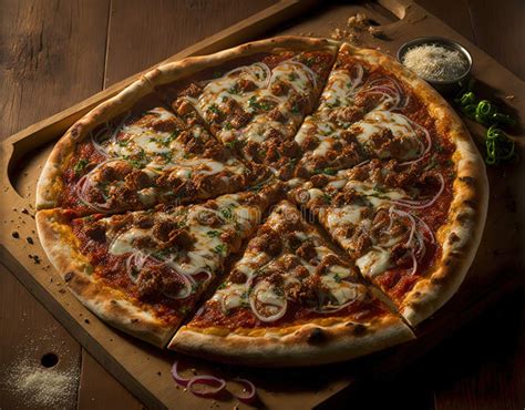 Illustration Of Huge Close Up Homemade Style Pizza Stock Illustration