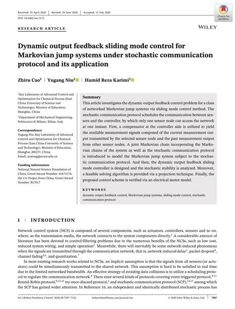 Pdf Dynamic Output Feedback Sliding Mode Control For Markovian Jump