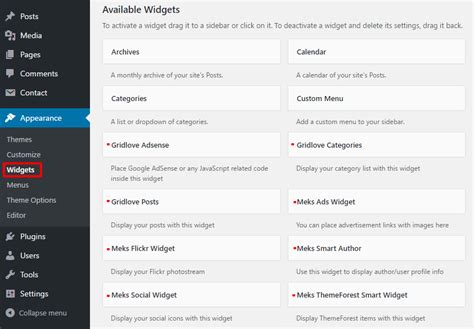 Widgets Gridlove Wordpress Theme Documentation Meks