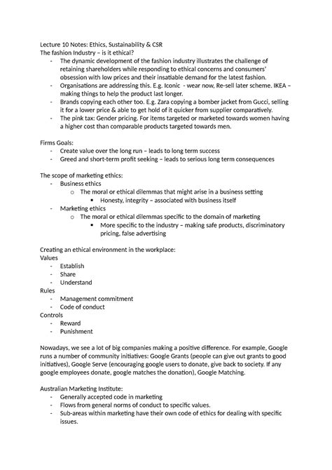 1203 Lecture 10 Notes Lecture 10 Notes Ethics