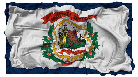 State Of West Virginia Flag Waves With Realistic Bump Texture Flag