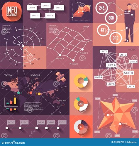 Infographics Of Flat Design With Long Shadows Stock Vector Illustration Of Graphics Business