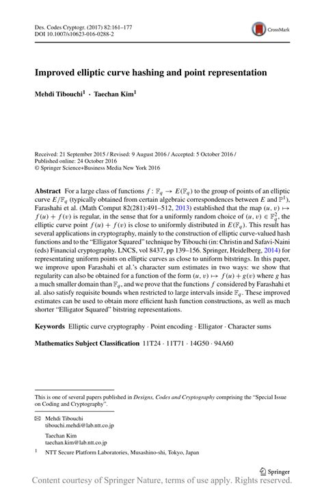 Improved Elliptic Curve Hashing And Point Representation