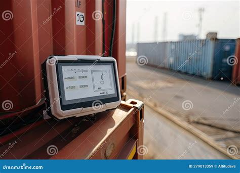 Iot Sensor And Monitoring Equipment Measuring Temperature In Shipping