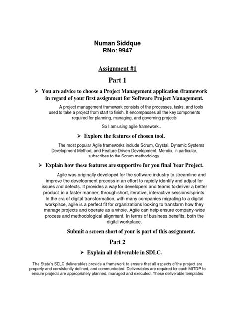 Assignment 1 Pdf Agile Software Development Software Development