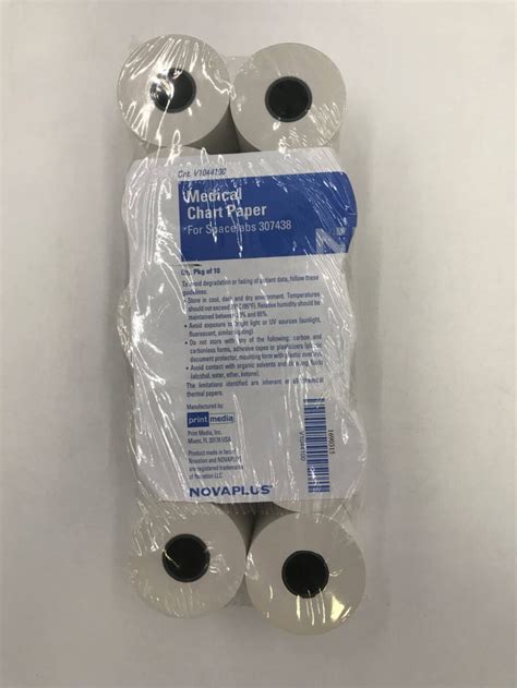 Novaplus V1044100 Medical Chart Paper 10 Pkg Gb Tech Usa