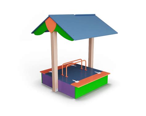 Песочница с крышками и крышей П 4