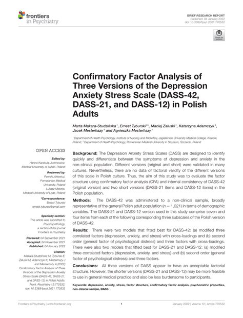 Pdf Confirmatory Factor Analysis Of Three Versions Of The Depression
