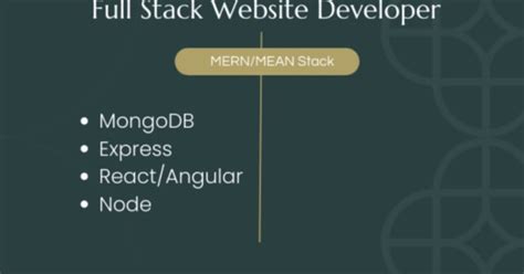 be mern mean mongodb express react node js and angular developer by