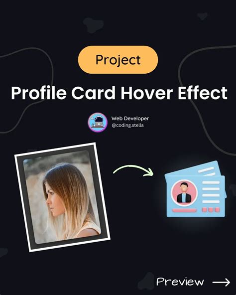 Stella • Coding • Html • Css • Javascript 🤔 Profile Card With Hover Effect Only Using Html