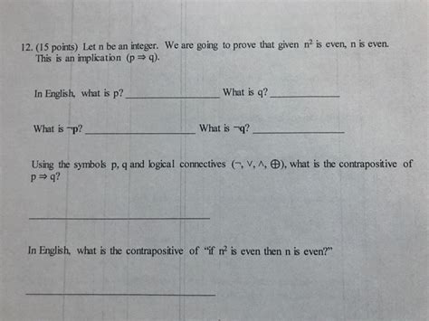Solved 12 15 Points Let N Be An Integer We Are Going To