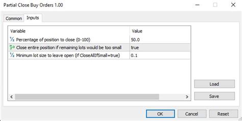 Free Download Of The Partial Close Buy Orders Script By Matfx For