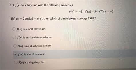 Solved Let G X Be A Function With The Following Properties Chegg