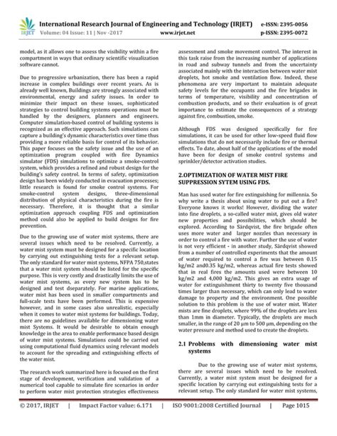 Optimization Of Fire Suppression Using Fire Dynamics Simulator Pdf