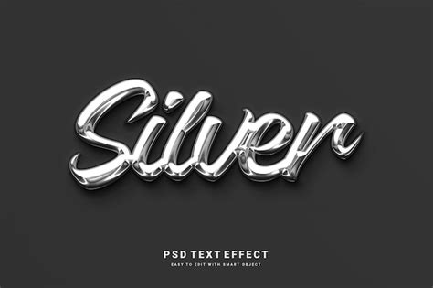 Premium PSD Silver Text Effect