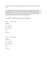 Maximizing Profit: Linear Programming Model for Pinewood | Course Hero
