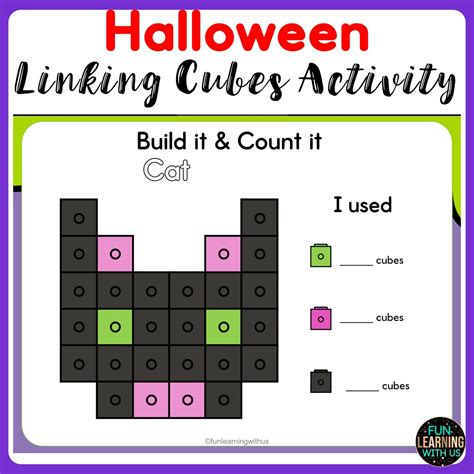 Halloween Linking Cubes Mats Fine Motor Skill Math Center Mats Made