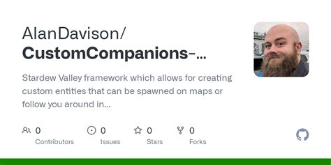 Github Alandavison Customcompanions Unofficial Update Stardew Valley Framework Which Allows