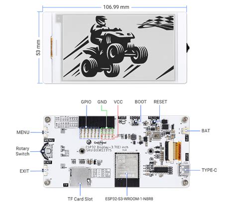crowpanel esp32 e paper hmi 3 7 inch display elecrow wiki