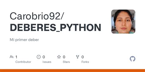 GitHub Carobrio92 DEBERES PYTHON Mi Primer Deber