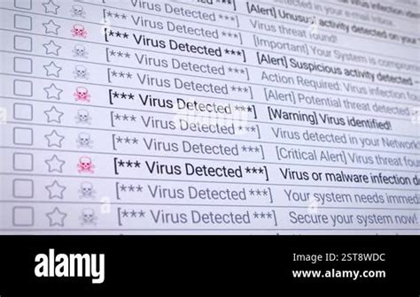 Video Animation Of A Scrolling List In The Internet Browser With Detected Virus Seamless Loop