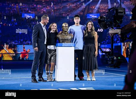 Paris France 24th Jan 2024 Lleyton Hewitt With His Wife Bec Hewitt