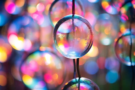colourful beautiful blurry circle bokeh premium ai generated image