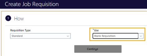 Create Job Requisition Blank Requisition Use Type — Cloud Customer Connect