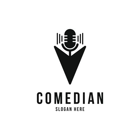 Comedian Logo Design Concept With Microphone 38055441 Vector Art At