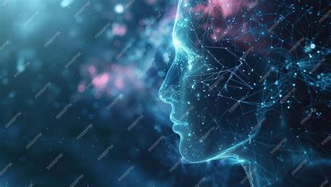 Premium Photo Digital Profile Of A Human Face With Neural Network