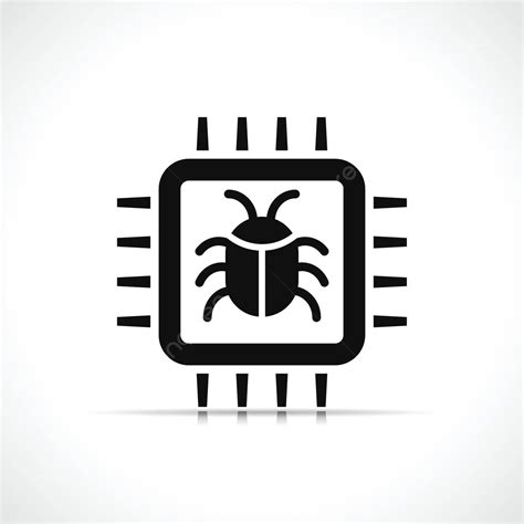 Vector Cpu Bug Icon Design Processor Computer Sign Vector Processor