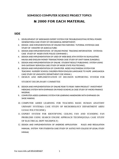 Computer Science Project Topics 2020 Pdf Educational Technology Multimedia