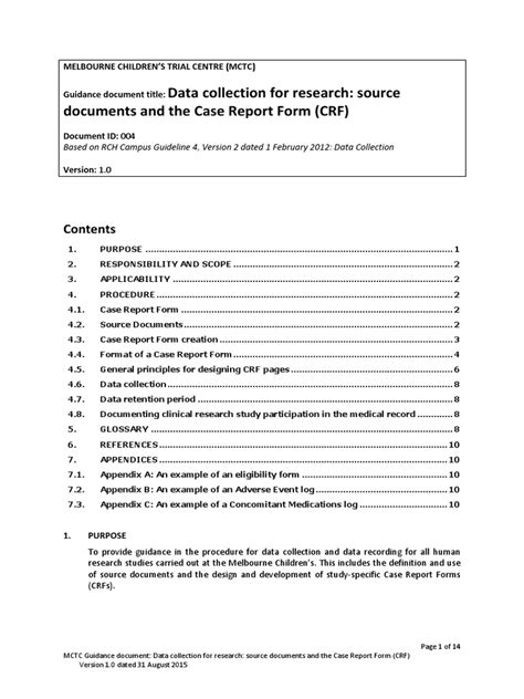 Data Collection For Research Source Documents And The Case Report Form Data Collection For Research Source Documents And The Case Report Form