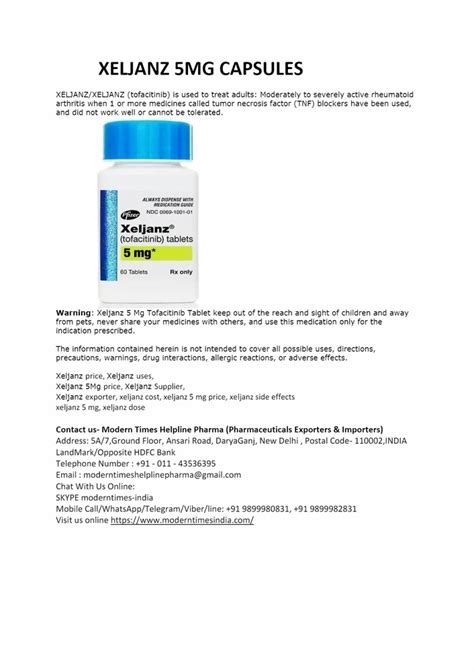 Xeljanz 5mg Tablet At Rs 59000 Bottle Anti Cancer Medicines In Delhi
