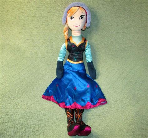 Frozen Princess Anna Doll Disney Plush Large Stuffed Character Satin Dress