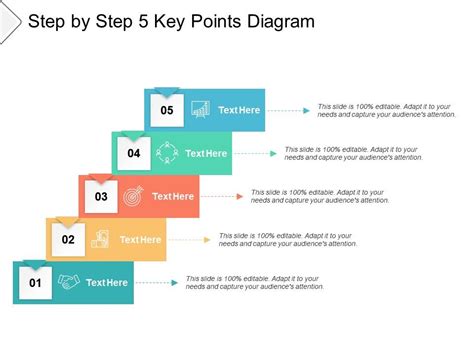 Step By Step 5 Key Points Diagram Powerpoint Slide Presentation